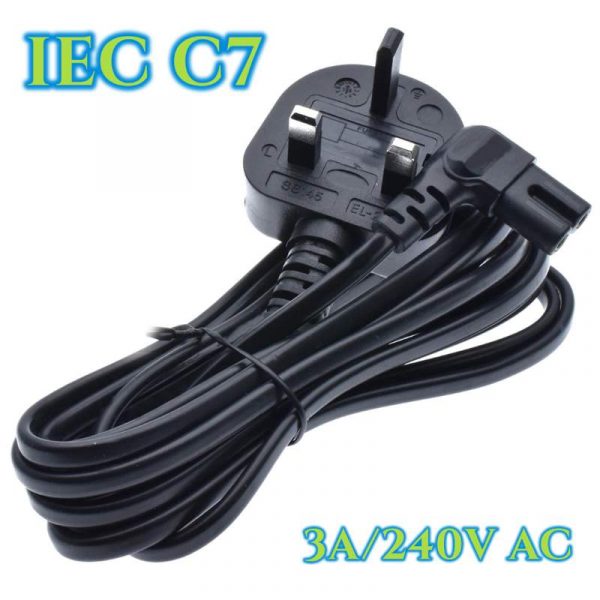 Figure 8 TV Power Cord – IEC C7 – 1M Black – Alfa Traders UK